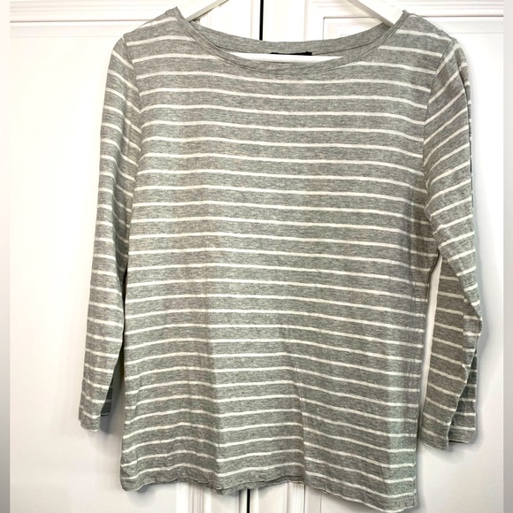 Pink Tartan | Tops | Pink Tartan Womens Small Grey White Stripe Long ...